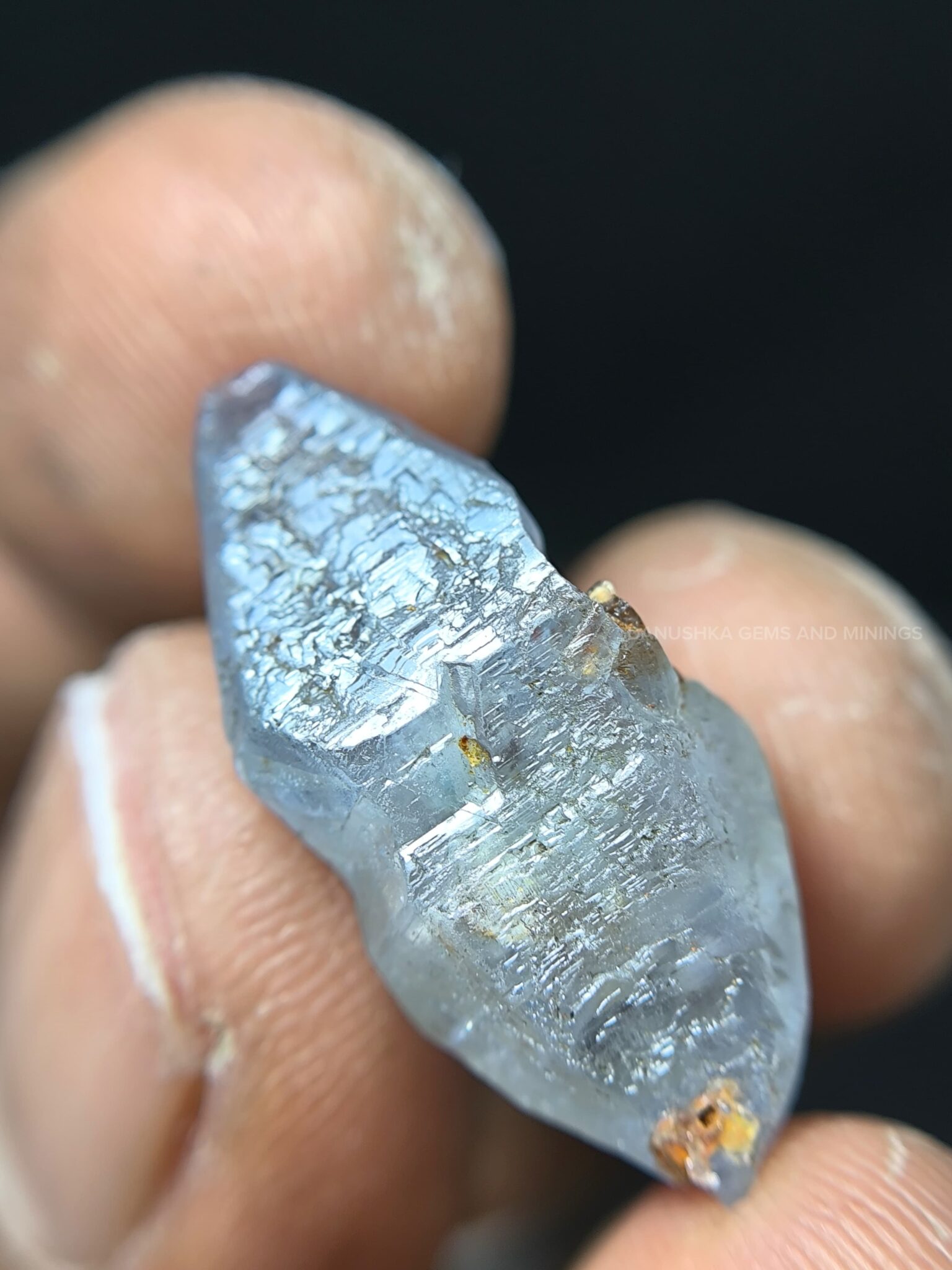Ceylon Natural Sapphire Crystal with Amazing Growth Marks